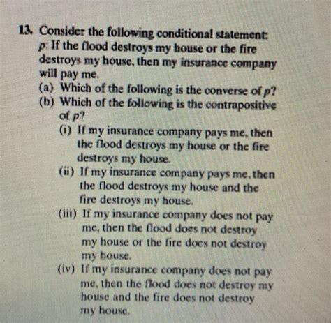 solved 13 consider the following conditional statement p