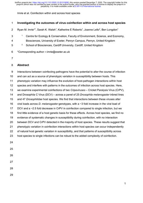Pdf Investigating The Outcomes Of Virus Coinfection Within And Across