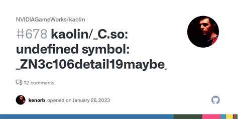 Kaolin C So Undefined Symbol ZN3c106detail19maybe Wrap Dim SlowEllb