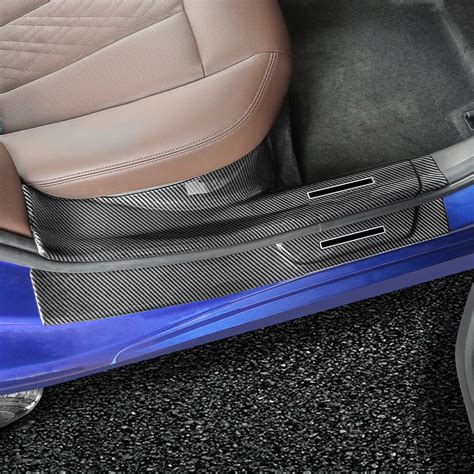 Abs 탄소 섬유 자동차 도어 씰 스커프 플레이트 가드 프로텍터 커버 트림 Bmw 3 5 시리즈 G20 G30 X1 F48 X3 G01 X5 F15 G05 X7 G07 용