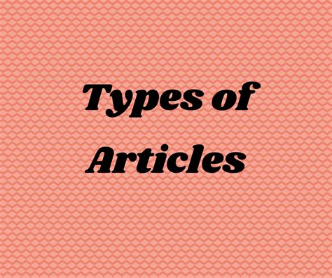 Types Of Articles Red White Matter Classes