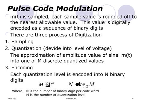 Ppt Pulse Amplitude Modulation And Pulse Code Modulation Powerpoint