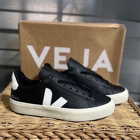 Veja Campo Black White Leather Women S Fashion Footwear Sneakers On