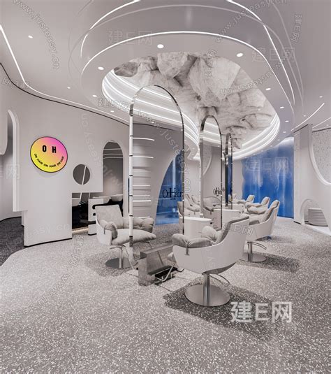 现代美发店模型su模型下载 Id109136892 建e网su模型
