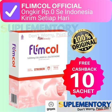 Promo FLIMCOL Kolagen 5000mg Colagen Collagen Drink 1 Box Isi 10 Sachet