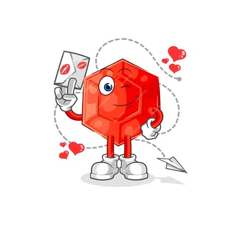 Premium Vector Ruby Hold Love Letter Illustration Character Vector