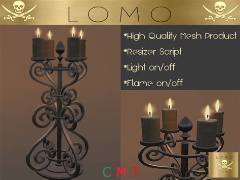 Second Life Marketplace Iban Mesh Candelabra Gothic Grey Grey