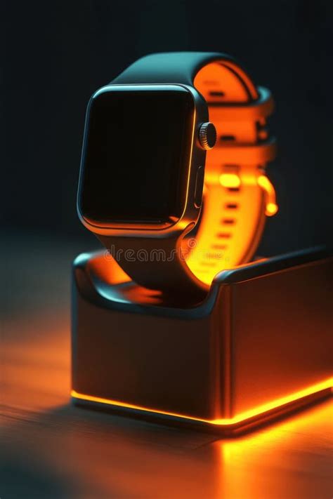 Close Up Of A Smartwatch On A Stand Ideal For Tech Related Concepts