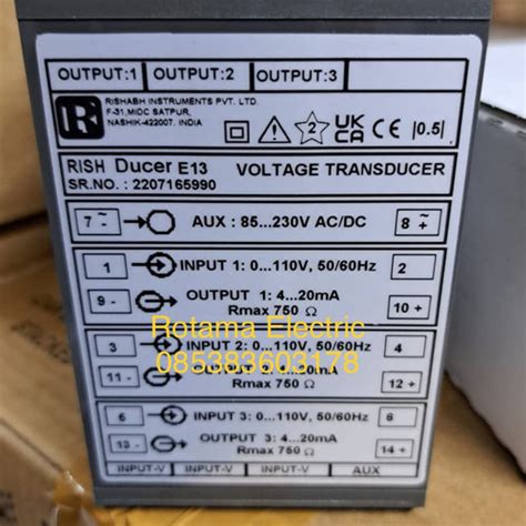 Jual 3PHASE AC VOLTAGE TRANSDUCER RISHABH E13 Input 3x110V Output 3x4