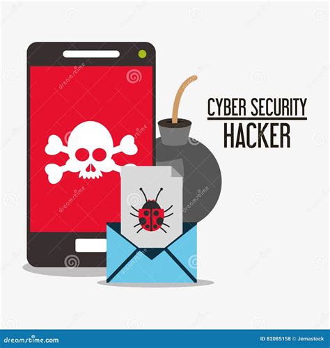 Cyber Security System Smartphone Design Stock Vector Illustration Of Security Caution 82085158
