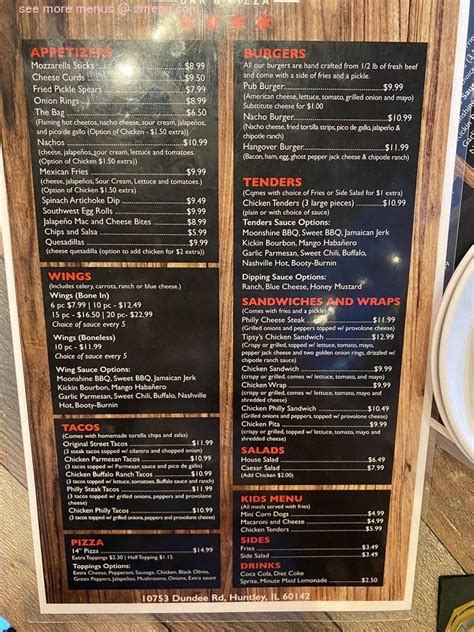 Online Menu Of Tipsy S Bar And Pizza Restaurant Huntley Illinois