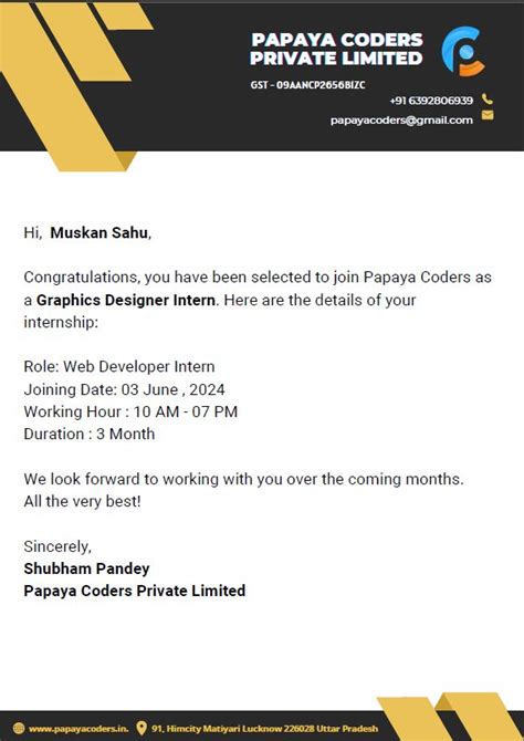 muskan sahu on linkedin internship webdeveloper papayacoders techjourney learningandgrowing