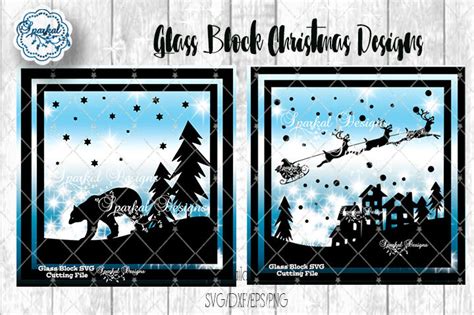 Glass Block Christmas Designs Svgdxfepspng By Sparkal Designs