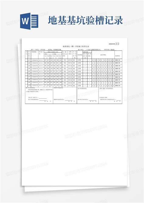 地基基坑验槽记录word模板下载编号qknabpvo熊猫办公