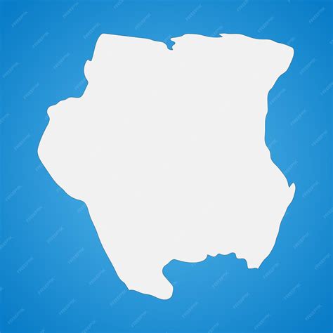배경에 고립 된 테두리가 있는 매우 상세한 수리남 지도 플랫 스타일 프리미엄 벡터