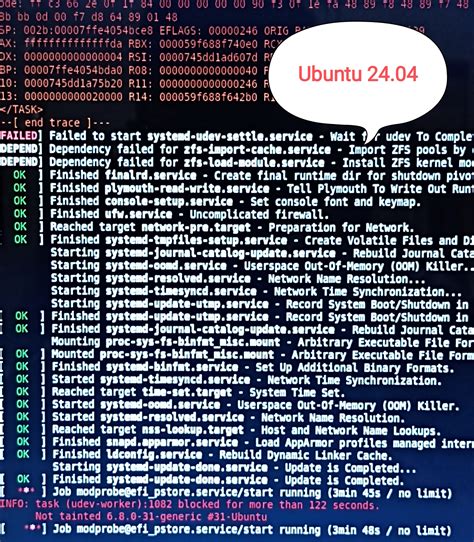 Boot Ubuntu 2404 Installation Failed To Start Systemd Udev Rvice Ask Ubuntu