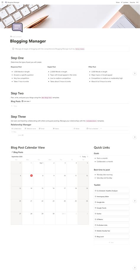 weekly calendar notion template