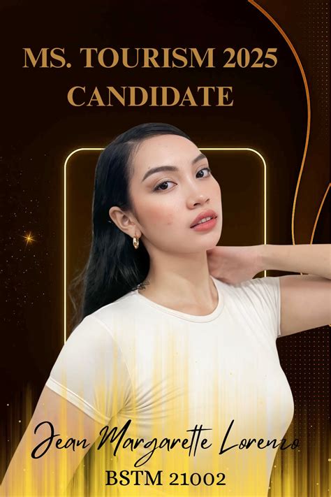 Tourism Ms Tourism 2025 Candidate Ms Jean Margarette Lorenzo From
