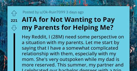 Man Doesn T Pay Parents After They Unexpectedly Ask Money For