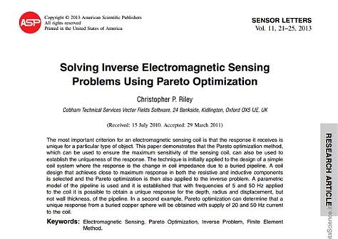 Solving Inverse Electromagnetic Sensing Problems Using Pareto