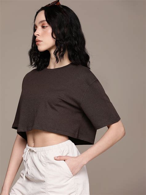 Buy The Roadster Life Co Drop Shoulder Sleeves Oversized Crop T Shirt