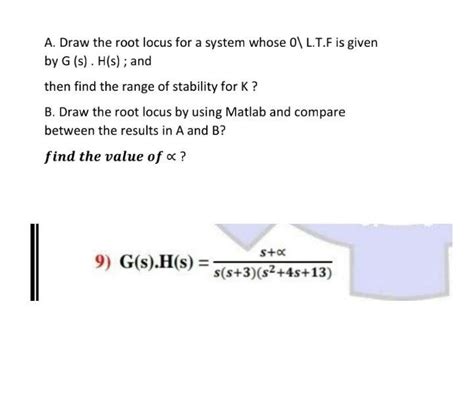 Solved A Draw The Root Locus For A System Whose 0 Ltf Is