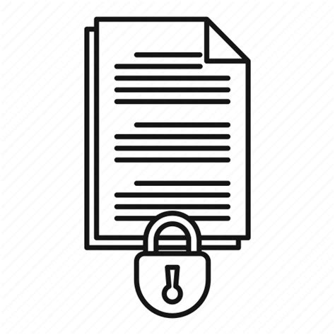 Document Access Authentication Vector Thin Icon Download On Iconfinder