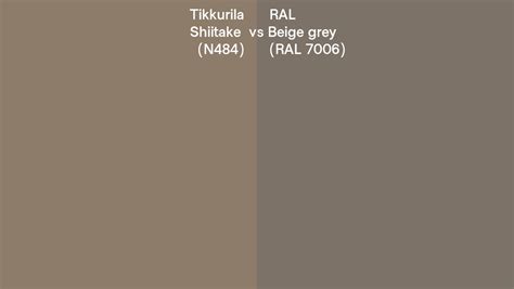 Tikkurila Shiitake N484 Vs RAL Beige Grey RAL 7006 Side By Side