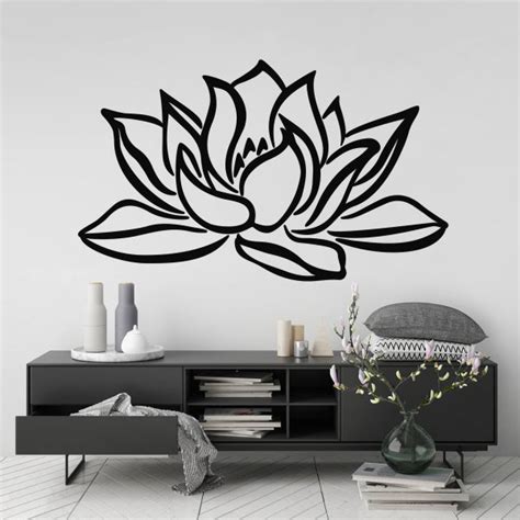 Lotus Wall Decal Etsy