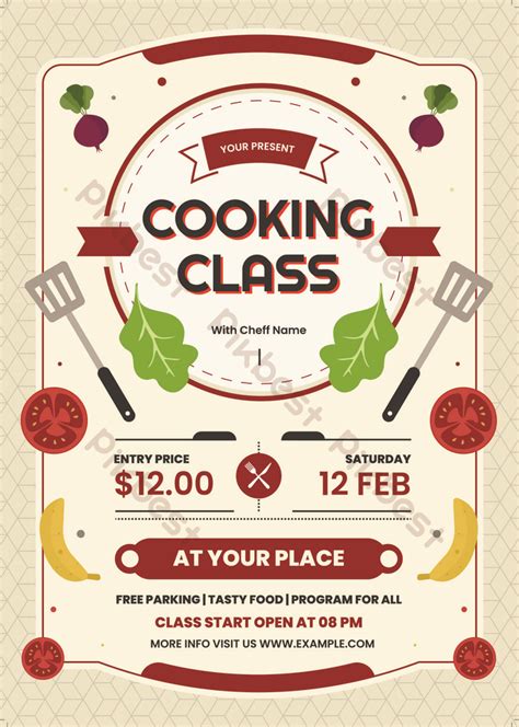 Cooking Class Flat Vector Flyer Brochure Template Ai Free Download