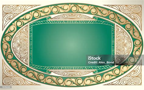 Desain Vintage Dekoratif Hias Emas Ilustrasi Stok Unduh Gambar