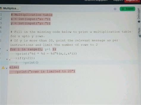 Multiplica Submit Fill In The Missing Code StudyX