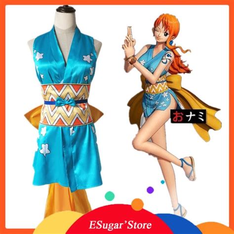 Anime One Piece Nami Wano Cosplay Kimono For Women Nami Yukata Costume