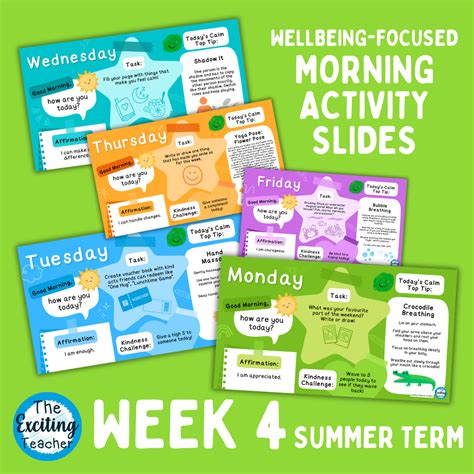 Morning Activity Slides Mindfulness And Wellbeing Focused Exciting