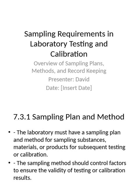 Sampling Requirements Presentation Pdf