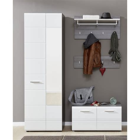 Lomadox Garderoben Set Lisboa 19 Spar Set 4 St In Weiß Hochglanz