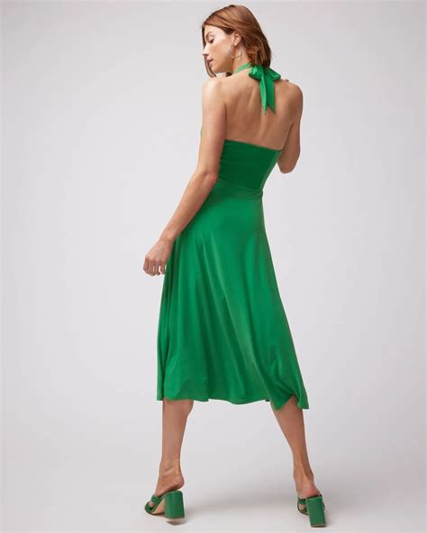 Sleeveless Matte Jersey V Neck Halter Maxi Dress White House Black Market