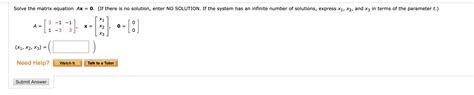Answered Solve The Matrix Equation Ax 0 If Bartleby