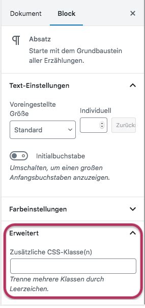 Im Gutenberg Editor Mit Css Klassen Arbeiten Die Netzialisten