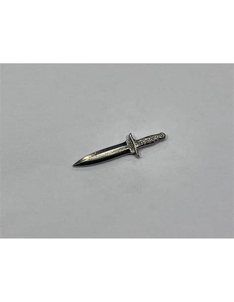 Pin Cuchillo Remate Plata Vieja Satinada