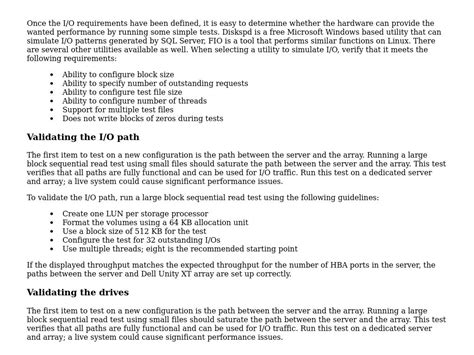 Validating The Storage Design Dell Unity Xt Microsoft Sql Server