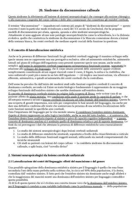 Riassunti Neuropsicologia Vallar Sintesi Del Corso Di Neuropsicologia