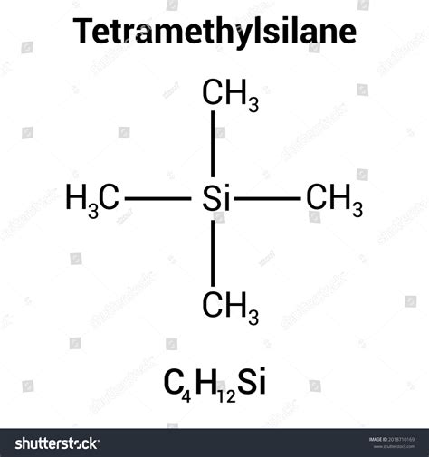 Chemical Structure Tetramethylsilane C4h12si Stock Vector Royalty Free