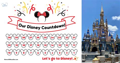 Disney World Countdown Printable Sheets Trip Planning Calendar Moms