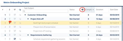 Adjusting Project Task List Columns Inspire Planner Help Center
