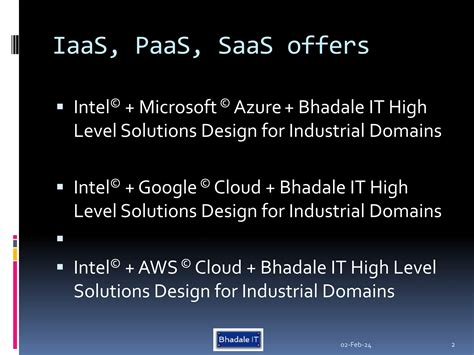 Bhadale It Intel And Azure Cloud Offerings Ppt