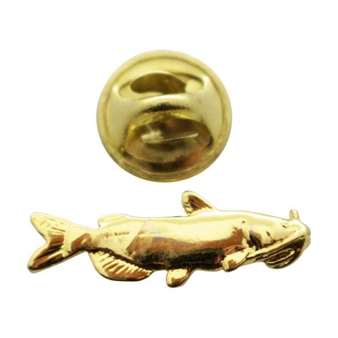 Catfish Mini Pin 24k Gold Miniature Lapel Pin Etsy
