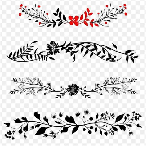 Premium Psd Floral Borderlines Design With Botanical And Garden