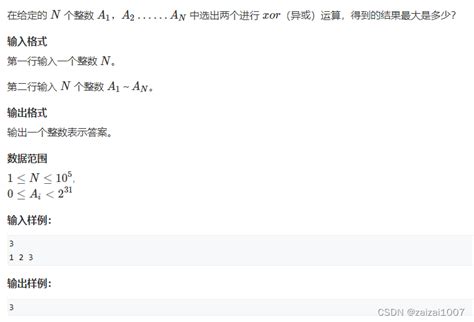 Trie 字符串统计最大异或对 Csdn博客