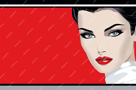 Premium Photo An Illustration Of A Womans Face On A Red Background